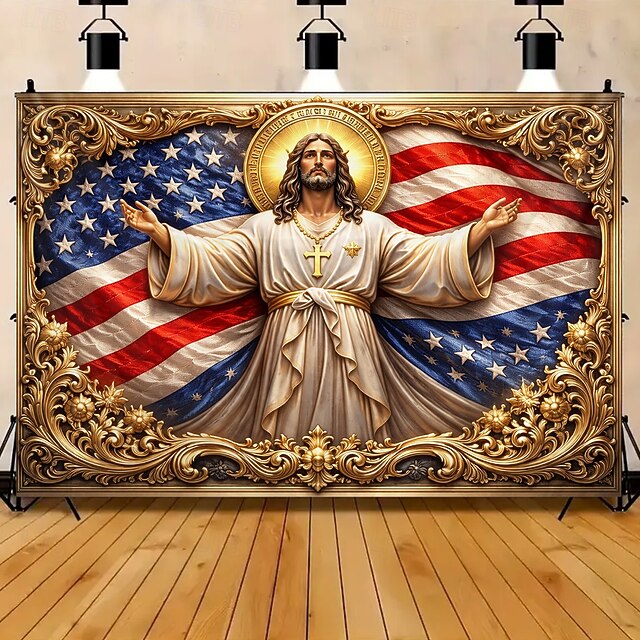 U.S. 250th Anniversary Wall Tapestry Backdrop 3D Optical Illusion Eagle ...