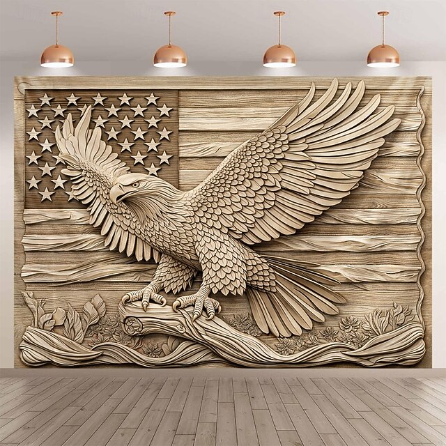 USA 250th Anniversary Tapestry 3D Optical Illusion Eagle on 2D Flat ...