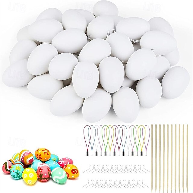 160-Piece Easter Hanging Egg Set White Plastic Easter Hanging ...