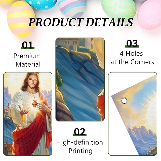 Easter Door Cover with Sacred Image of Jesus Christ, Christian ...