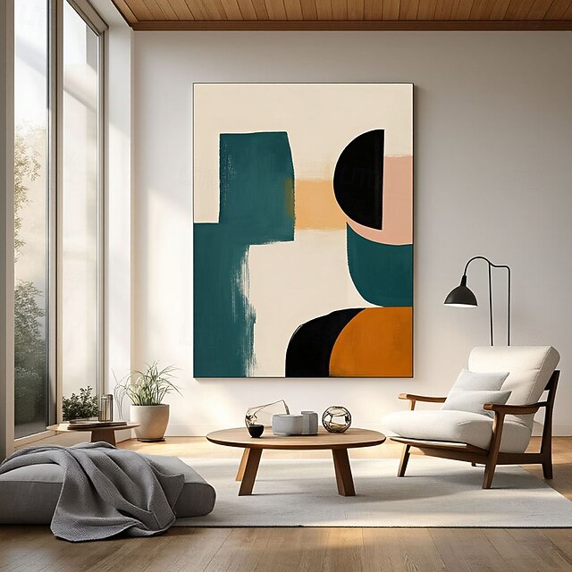 Modern Abstract Wall Art Canvas Earth Tone Painting Painting Vertical ...