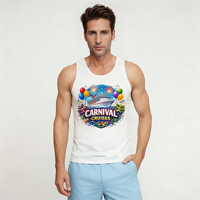 Mardi Gras 2026 Carnival Tank Top Carnival Costume Cosplay Adults' Men ...