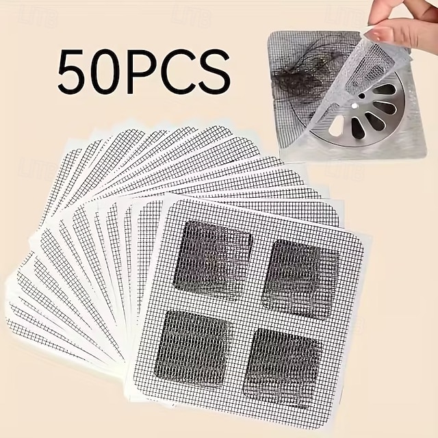 20/50 Pcs Shower Hair Catcher, Metal Mesh Drain Filter, Easy to Use and ...