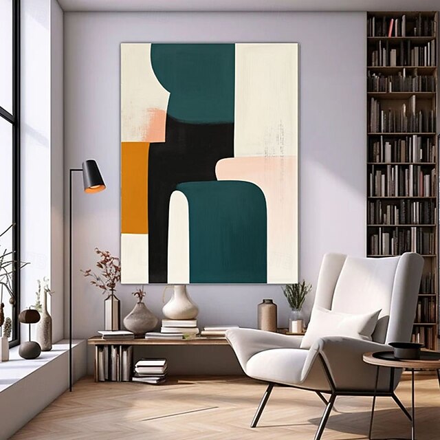 Modern Abstract Wall Art Canvas Earth Tone Painting Painting Vertical ...