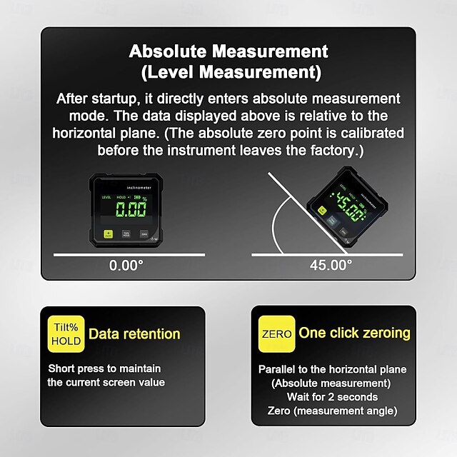 Digital Laser Angle Finder Protractor Tool, High Accuracy Measuring ...
