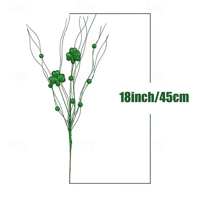 6PCS St. Patrick’s Day Artificial Shamrock Stems, 18-Inch Plastic ...