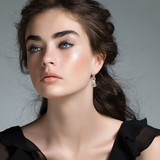 Rabbit Easter Bunny Carnival Earrings Funny Adults' Women's Easter ...