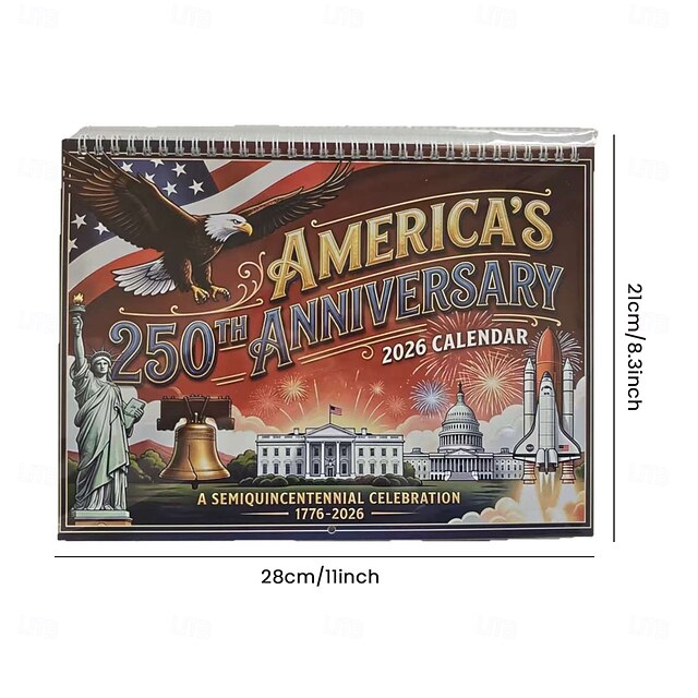 Calendrier mural commémoratif du 250e anniversaire de l'Amérique (2026 ...