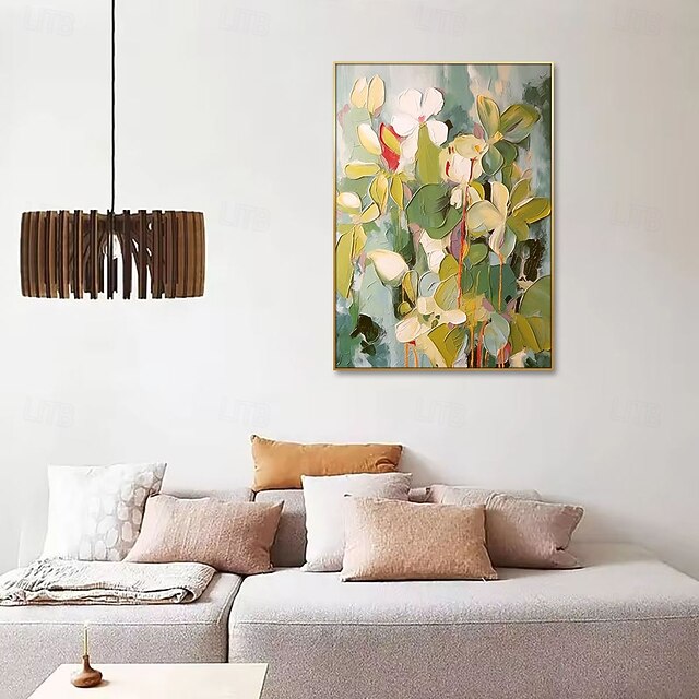Handmade Oil Painting Canvas Wall Art Decoration Abstract Flowers for ...