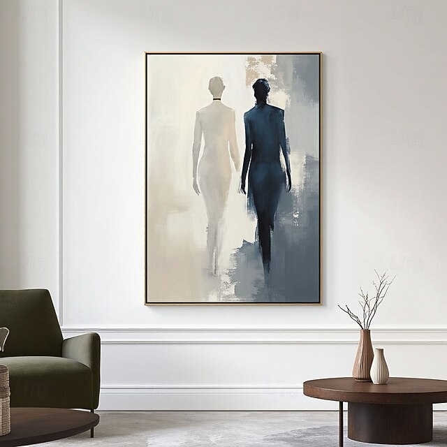 Abstract Silhouette Painting Painting Minimalist Male Figure Wall Art ...