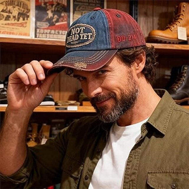 NOT Dead Yet Vintage Washed Baseball Cap, DD-214 Embroidered Cap ...