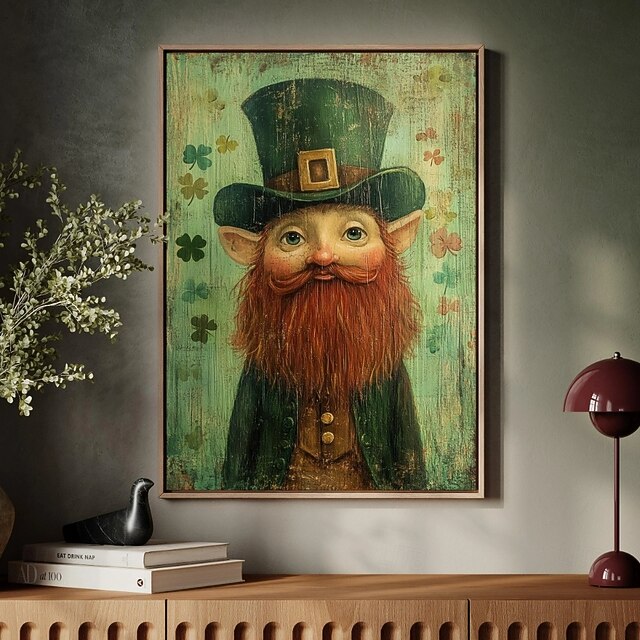 Charming Irish Leprechaun Portrait with Green Hat and Red Beard ...