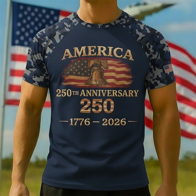 250th Anniversary USA T-shirt Graphic Tee American Flag Liberty Bell ...