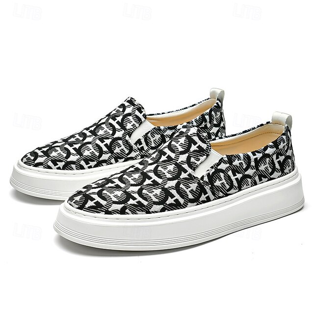 Men's Casual Wedding Fabric Comfortable Slip Resistant Loafer Black ...