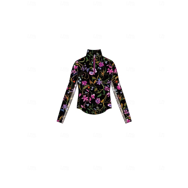 Women's Golf Polo Shirt Black Long Sleeve Shirt Ladies Golf Attire ...