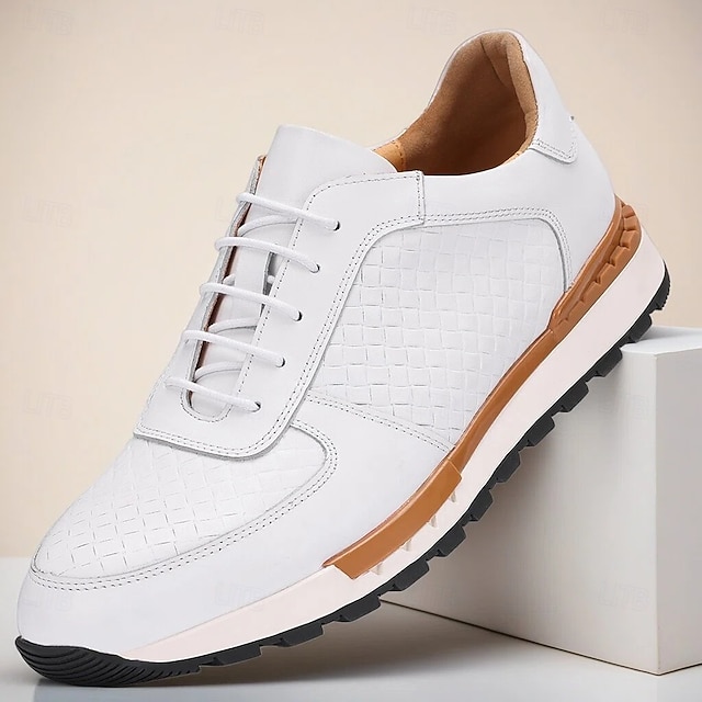 Men's Classic Casual Leather Italian Full-Grain Cowhide Slip Resistant ...