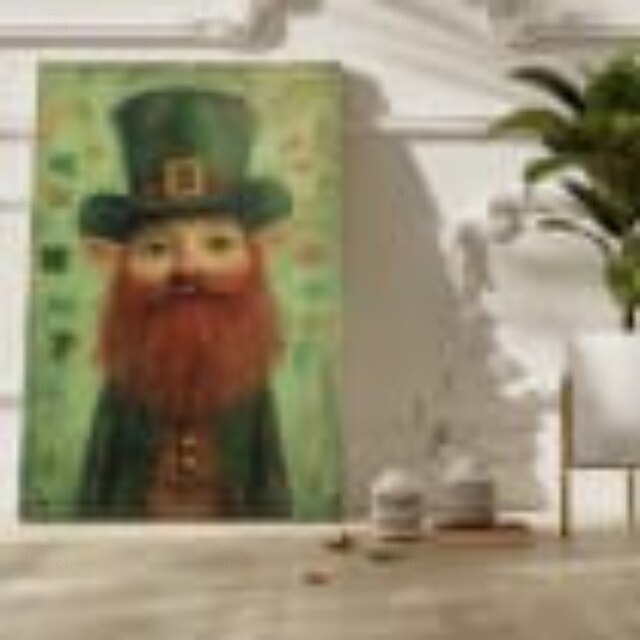 Charming Irish Leprechaun Portrait with Green Hat and Red Beard ...