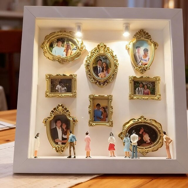 DIY Mini Museum Silhouette Box, Shadow Box Frame Kit with Gold ...