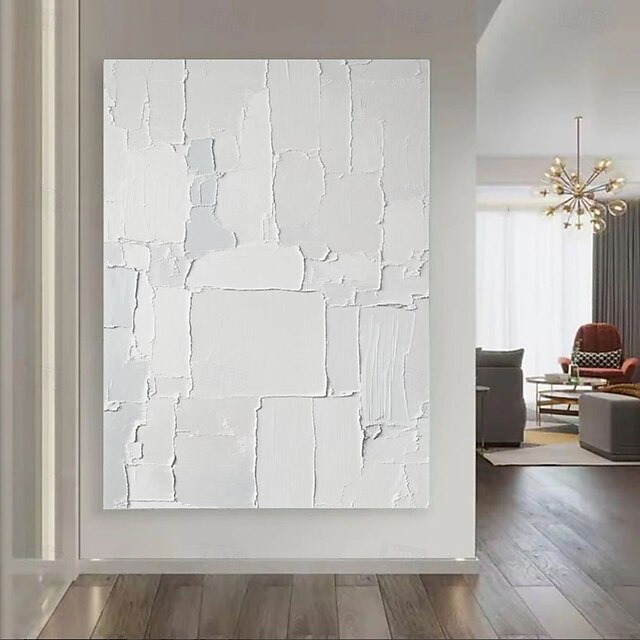 handmade White Texture Painting oil painting handmade White 3D Textured ...