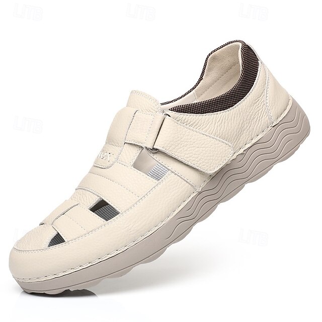 Men's Faux Leather Tan Fisherman Sandals – Breathable Summer Shoes for ...