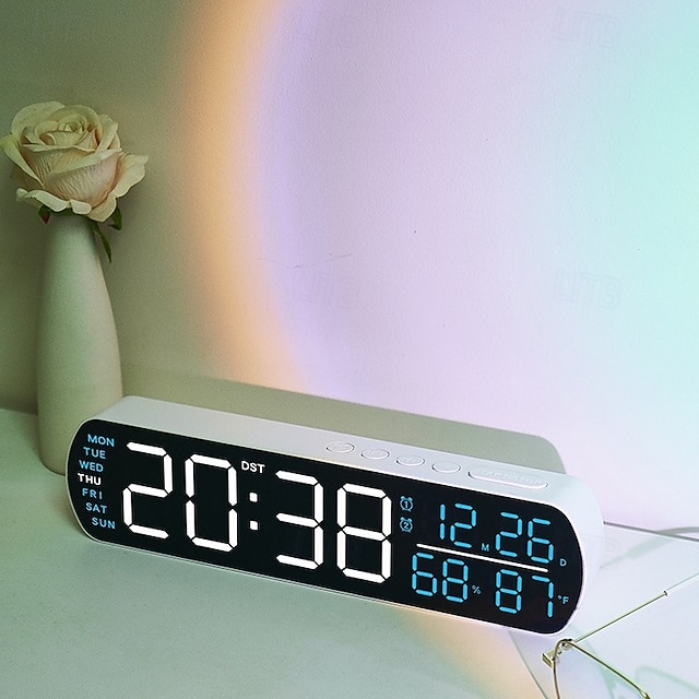 Portable LED Digital Alarm Clock with Vibrating and Flashing Alarms for ...