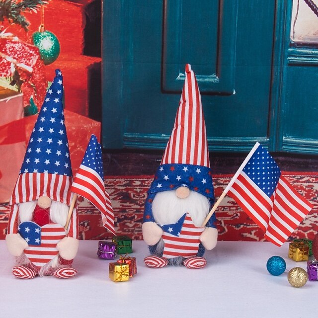 2 Pack American Independence Day Decorations, Faceless Dolls, Rudolf ...