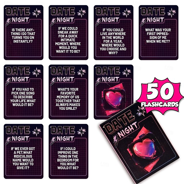 2 Pack 100 Date Night Cards for Couples, Fun & Romantic Conversation ...