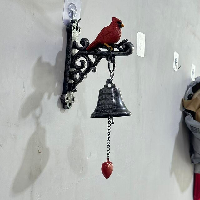 Cardinal Bird Door Bell, Red Sparrow Garden Decoration, Cardinal ...