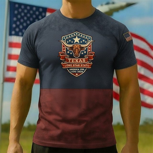 250th Anniversary USA T-shirt Graphic Tee Texas Longhorn Lone Star ...