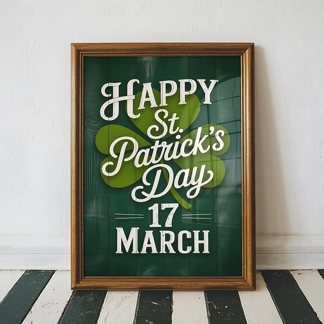 Happy St Patricks Day decor, Shamrock Wall Print, Happy St Paddys Day ...
