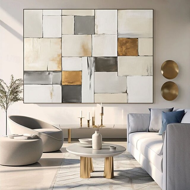 Original oil painting handmade Textured White Block Oil Painting Hand ...