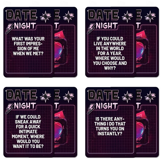 2 Pack 100 Date Night Cards for Couples, Fun & Romantic Conversation ...