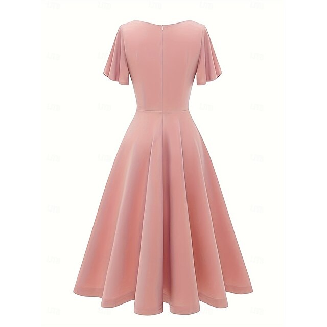 Elegant Classical 1950s Midi A-Line Dress Swing Dress Flare Dress Short ...
