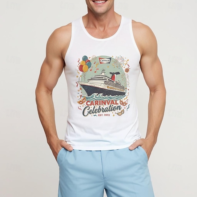 Mardi Gras 2026 Carnival Tank Top Carnival Costume Cosplay Adults' Men ...