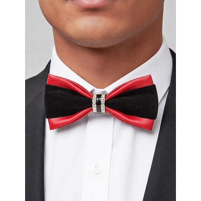 Homme Noeud Papillon Similicuir Couleur Unie Mode Mariage Vêtement ...