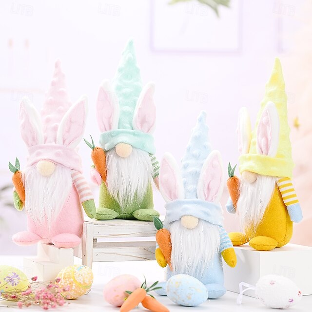 4 Pack Easter Faceless Old Man Doll, Land Elf Rudolf Doll Decoration ...