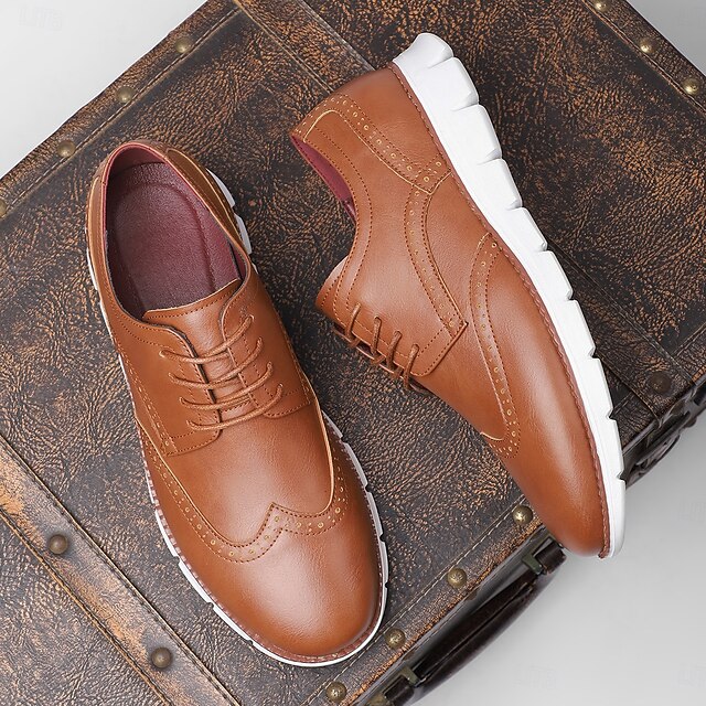 Men's Business Casual PU Leather Leather Comfortable Slip Resistant ...