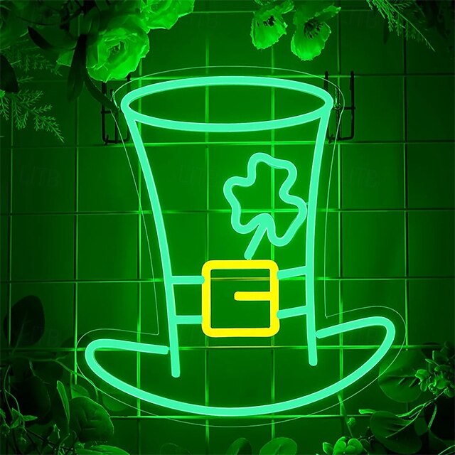 Lucky Clover Neon Sign St. Patrick's Day Neon Decor Clover Light Wall ...