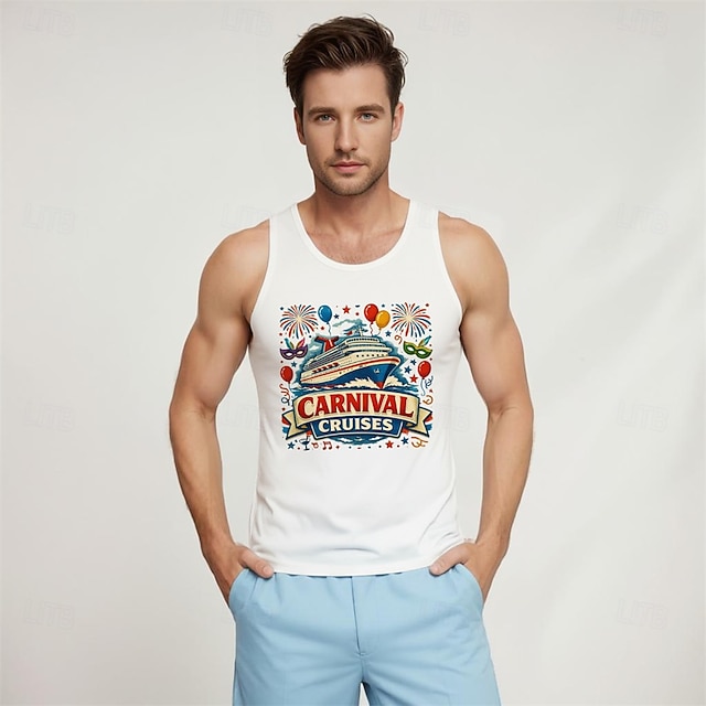 Mardi Gras 2026 Carnival Tank Top Carnival Costume Cosplay Adults' Men ...