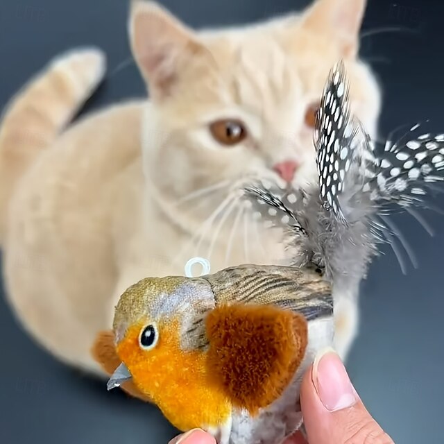 Interactive Cat Toy with Singing Bird & Flapping Wings, Automatic ...