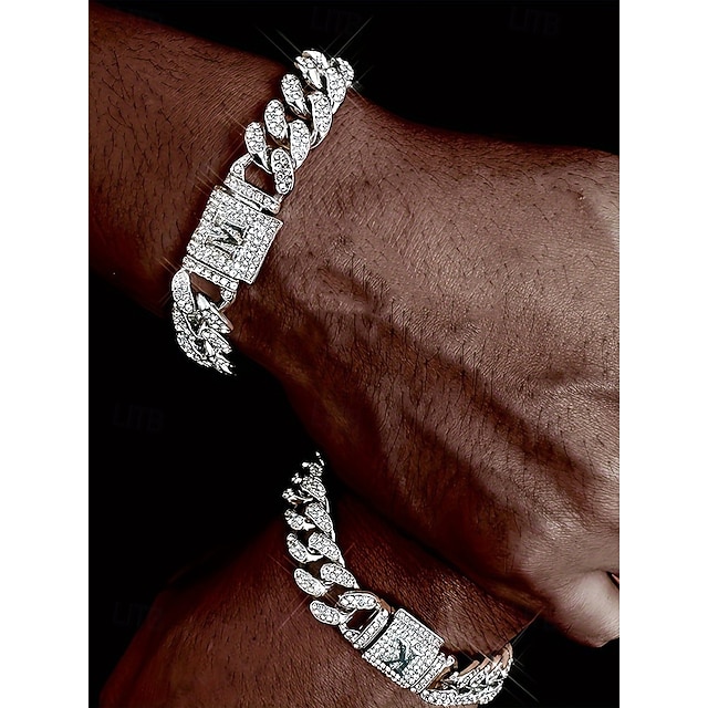 Men's Alloy Chain Bracelet with Alphabet Initials – Personalized ...