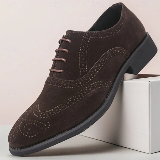 Men's Business Classic British Wedding Suede Slip Resistant Lace-up ...