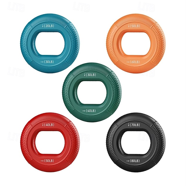 5Pcs Ring Resistance Strength Trainer, Silicone Hand Grip Strengthener ...