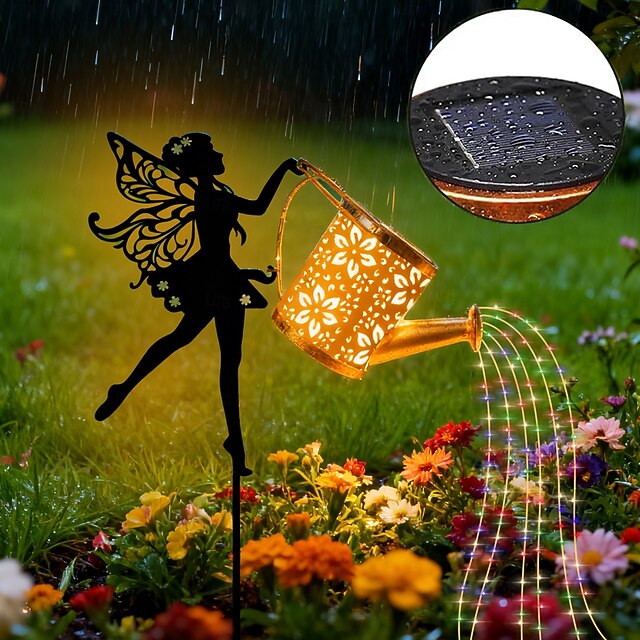 1 Pc Outdoor Solar Fairy Watering Can Light, IP44 Waterproof, Garden ...