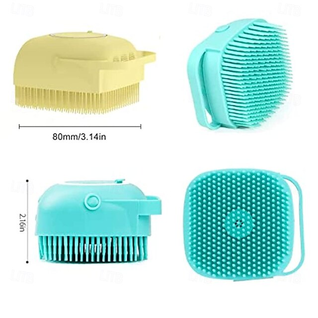 Pet Bath Brush, Soft Silicone Pet Shampoo Massage Dispenser Grooming ...
