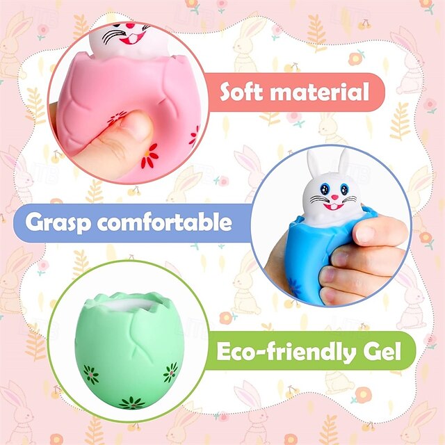 Easter Basket Stuffers 12 Pack Easter Eggs Squishy Bunny - Stress ...