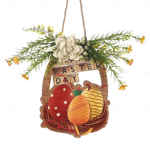 4 Pack Easter Bunny Wooden Sculpture Creative Artificial Flower ...