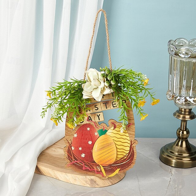 4 Pack Easter Bunny Wooden Sculpture Creative Artificial Flower ...