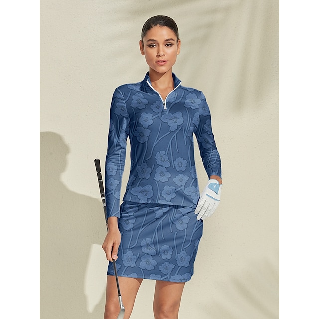 Women's Golf Dress Blue Sleeveless Tennis Outfit Ladies Golf Attire ...