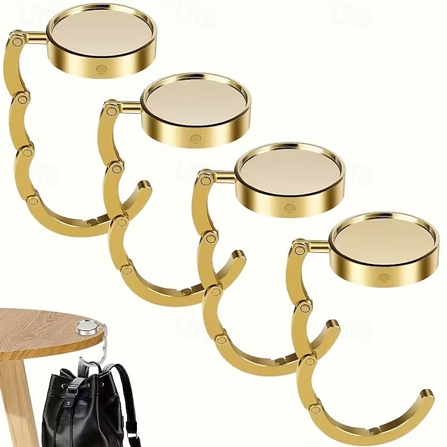 4PCS Foldable Metal Handbag Hooks, Portable and Non-Slip, Multi ...